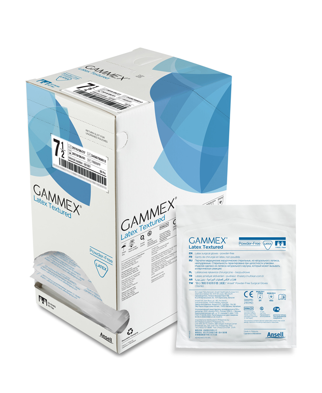 Ansell Gammex Latex Textured Surgical Gloves Size 7 PK 50