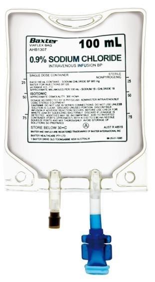 Sodium Chloride 0.9% IV 100ml Bag (Baxter)